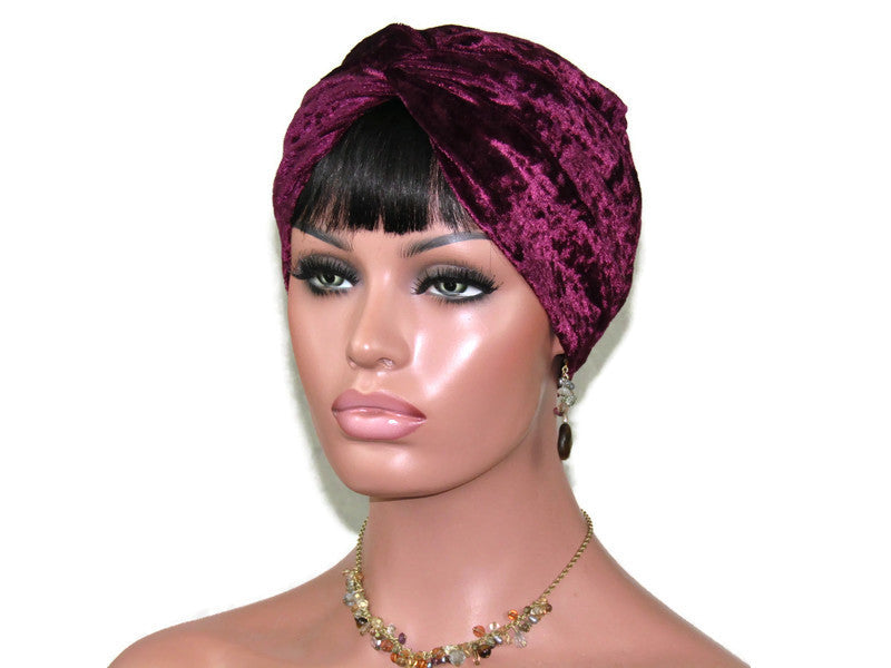 Handmade Purple Twist Turban, Burgundy, Velour – Couture Service