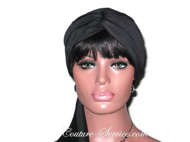 Handmade Black Twist Turban, Lined, with Ties – Couture Service