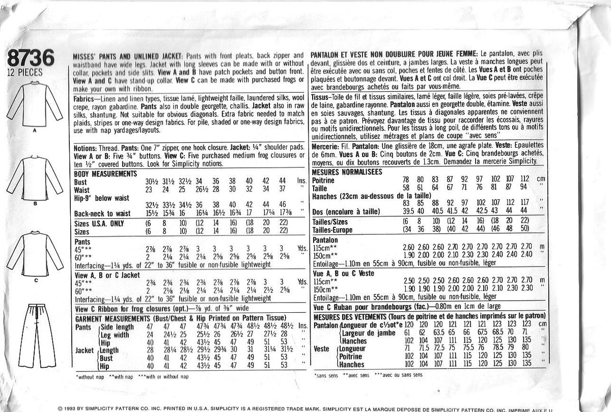 Vintage Simplicity 8736 – Couture Service