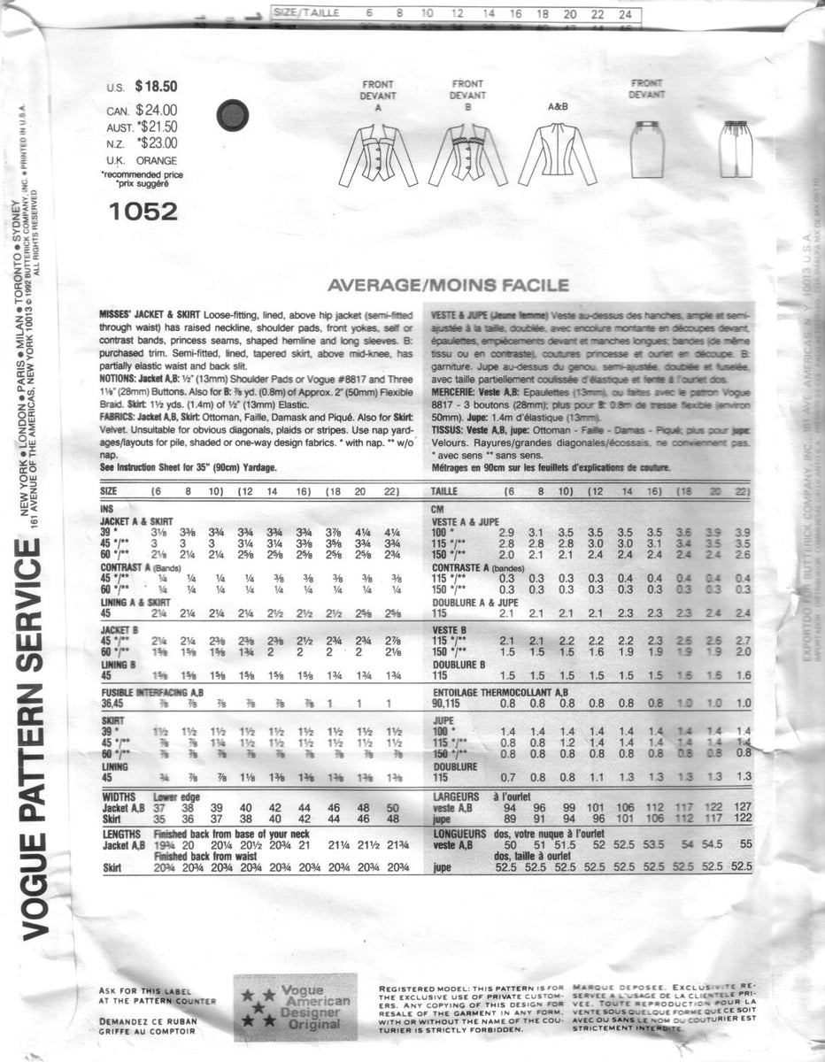 Vintage Vogue Attitudes 1052, Designers Tom and Linda Platt – Couture ...