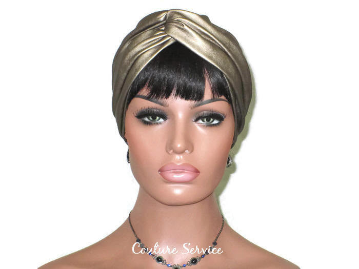 Handmade Leather Turban, Gold Metallic – Couture Service
